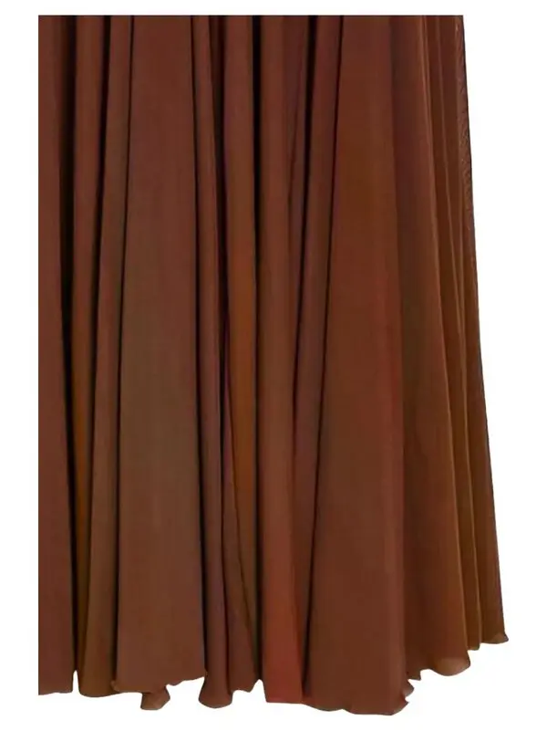 DEME Oakland Ruched Draped Maxi Dress - Brown