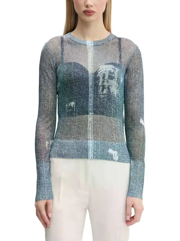 Desigual Denim-effect Long-sleeve Top - Blue