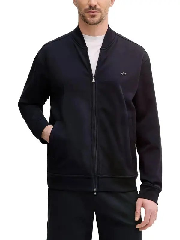 Paul & Shark Logo-plaque Zip-up Sweater - Blue