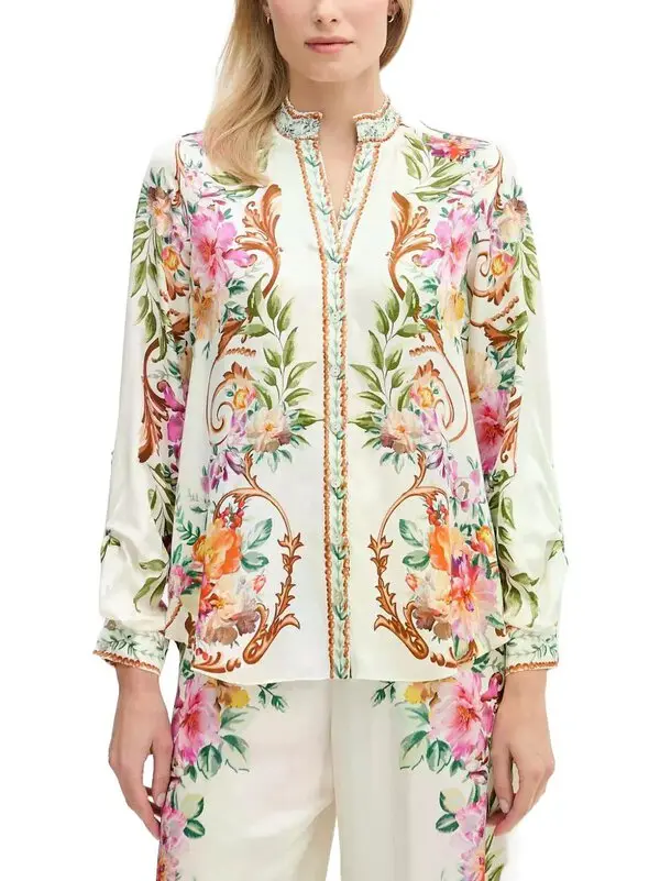 Hale Bob Khalani Floral Print Shirt - White