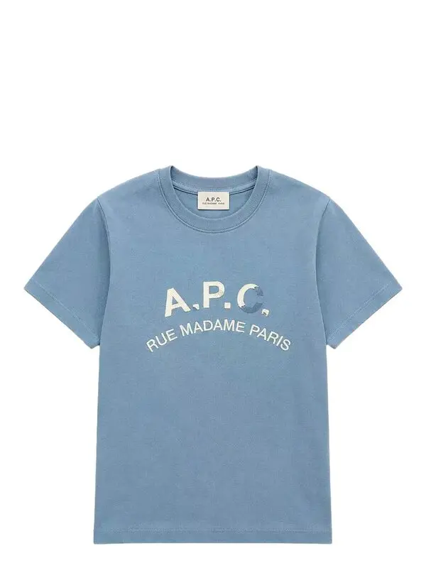A.p.c. T-shirt With Faded-effect Logo - Blue