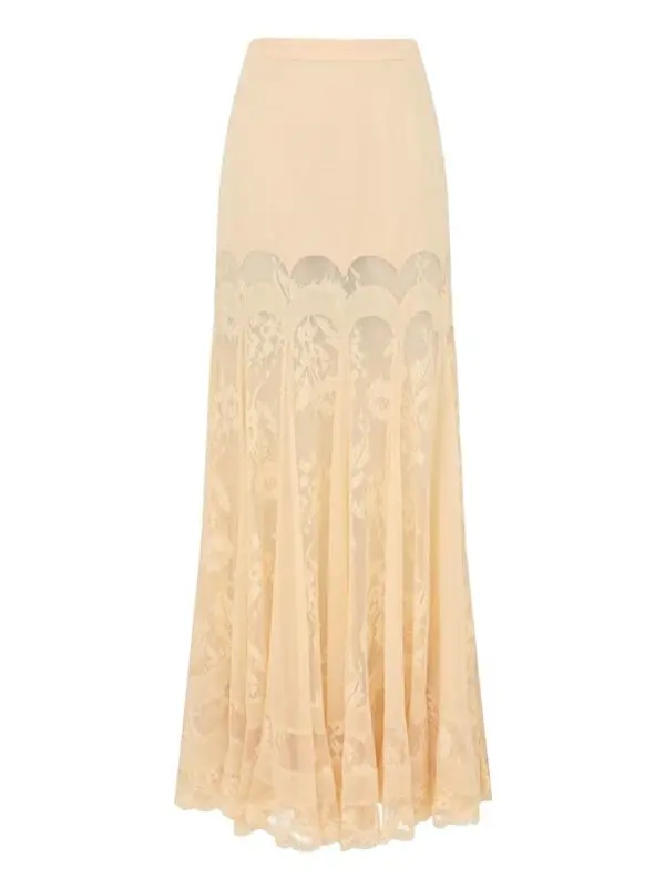 Zimmermann Valiant Panelled Maxi Skirt - Sand