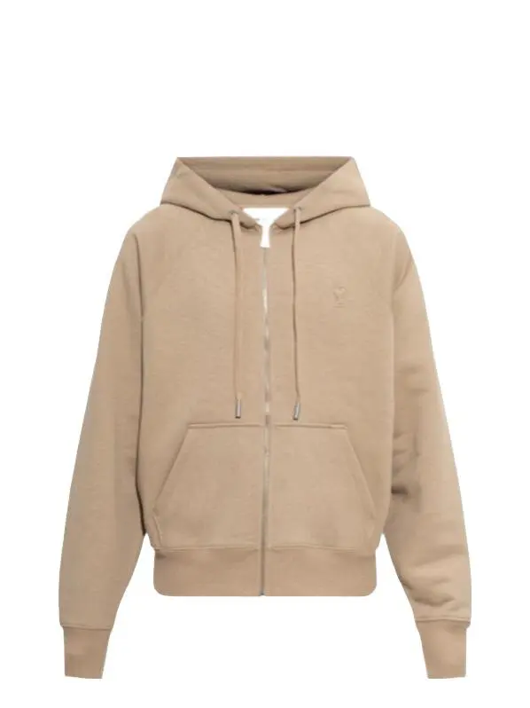 AMI Paris Zipper Sweatshirt - Nude