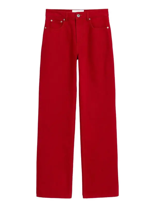 AMI Paris Logo Patch Large-fit Jeans - Ruby Red