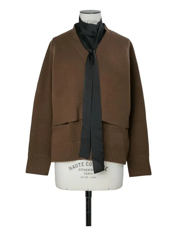 Sacai Wool Knit Cardigan - Brown