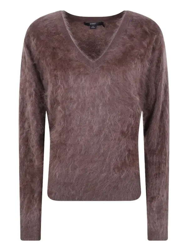 Seventy V-neck Knitted Jumper - Brown