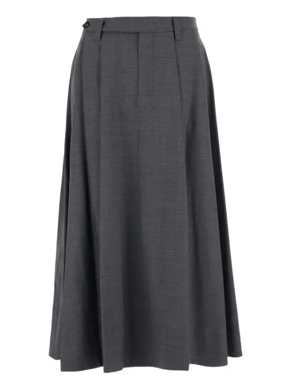 Brunello Cucinelli Pleated Midi Skirt - Grey