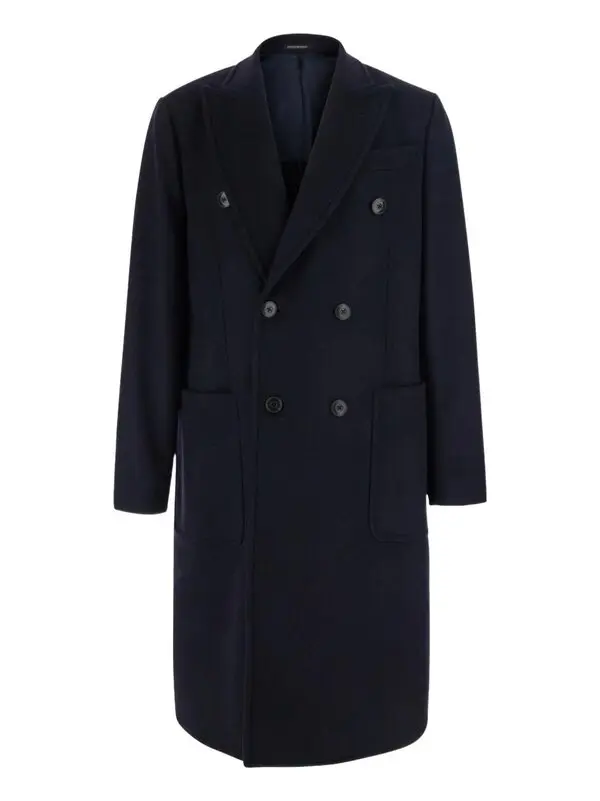 Emporio Armani Double-breasted Coat - Blue