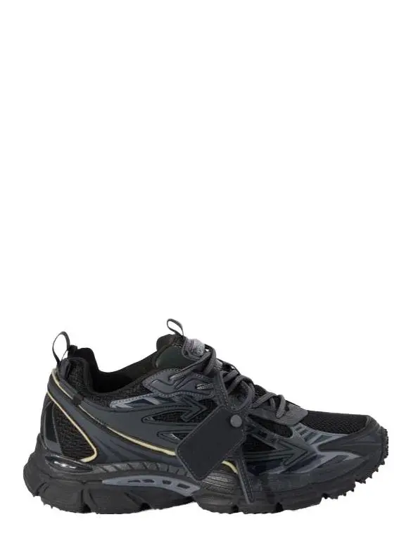 Off-White Lace-up Round Toe Sneakers - Black