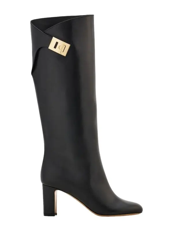 FERRAGAMO Hug Clasp Knee-high Boots - Black