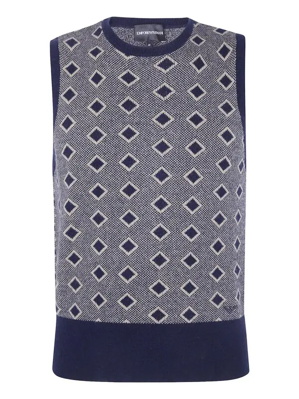 Emporio Armani Crewneck Knitted Vest - Rumble Dark Navy