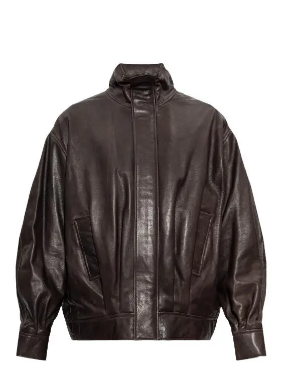 ARMA Paulo Stand-collar Leather Jacket - Brown