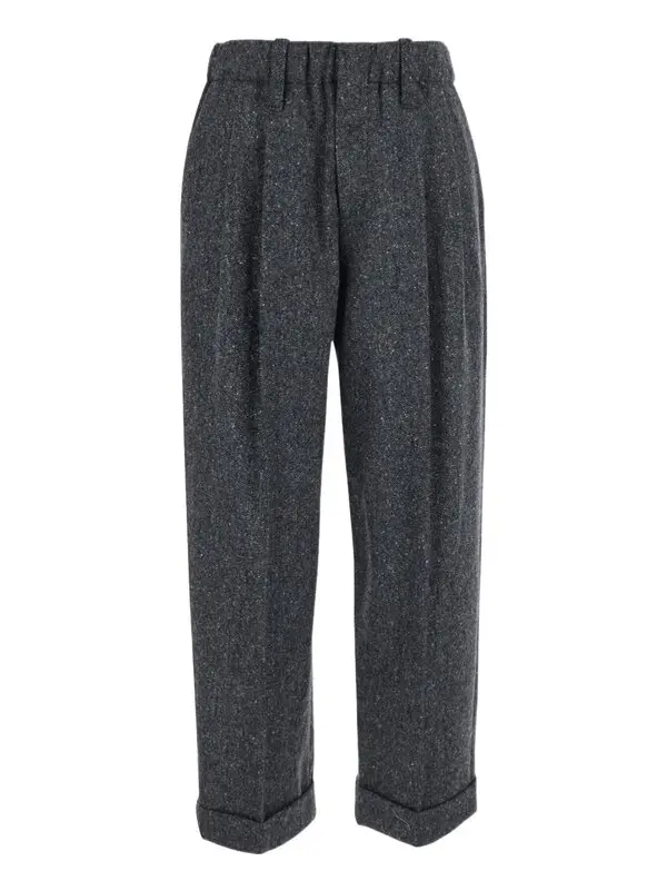 Brunello Cucinelli 7/8-length Trousers With Elasticated Waistband - Black