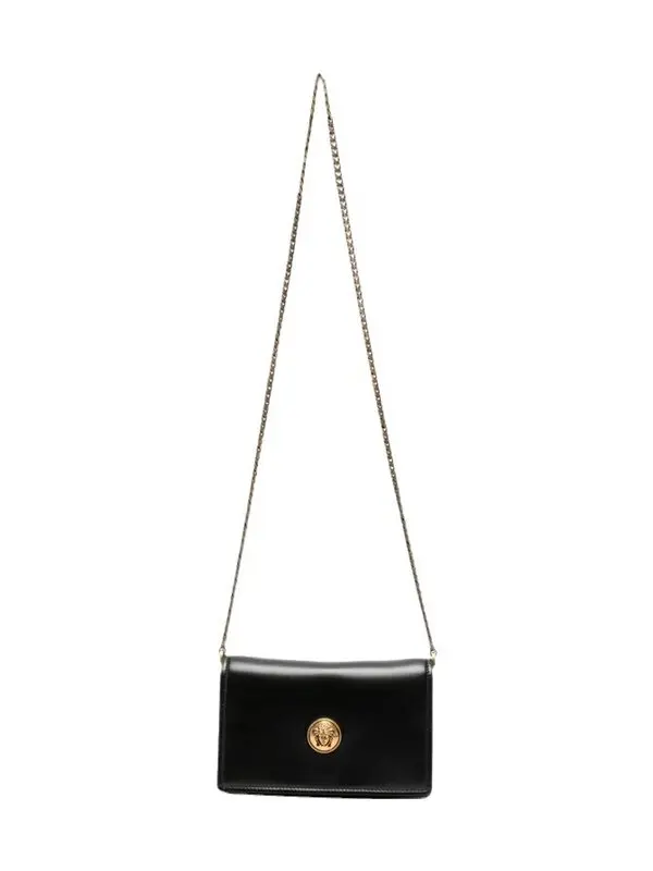 Versace Medusa Plaque Chain-link Shoulder Bag - Black