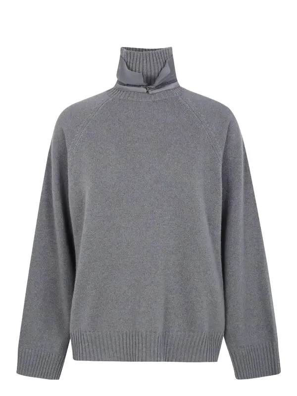 Brunello Cucinelli High-neck Long-sleeve Knitwear - Gray