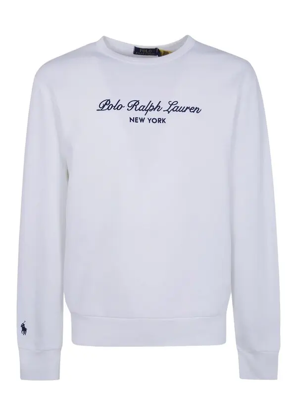 Polo Ralph Lauren Logo-embroidered Crew-neck Sweater - White