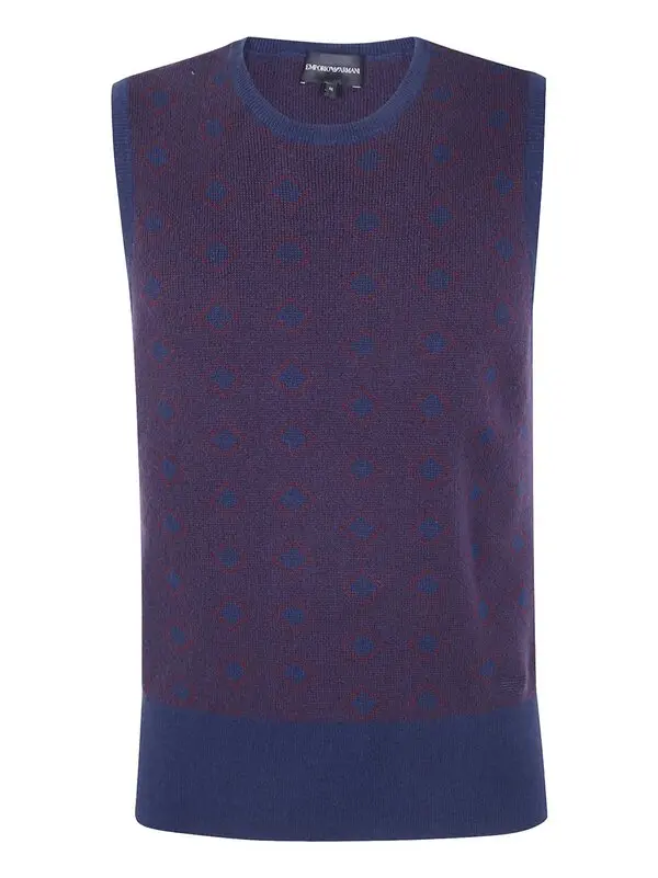 Emporio Armani Crewneck Knitted Vest - Rumble Total Eclipse