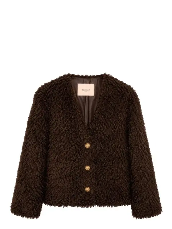 TWINSET V-neck Long-sleeve Knit Top - Brown