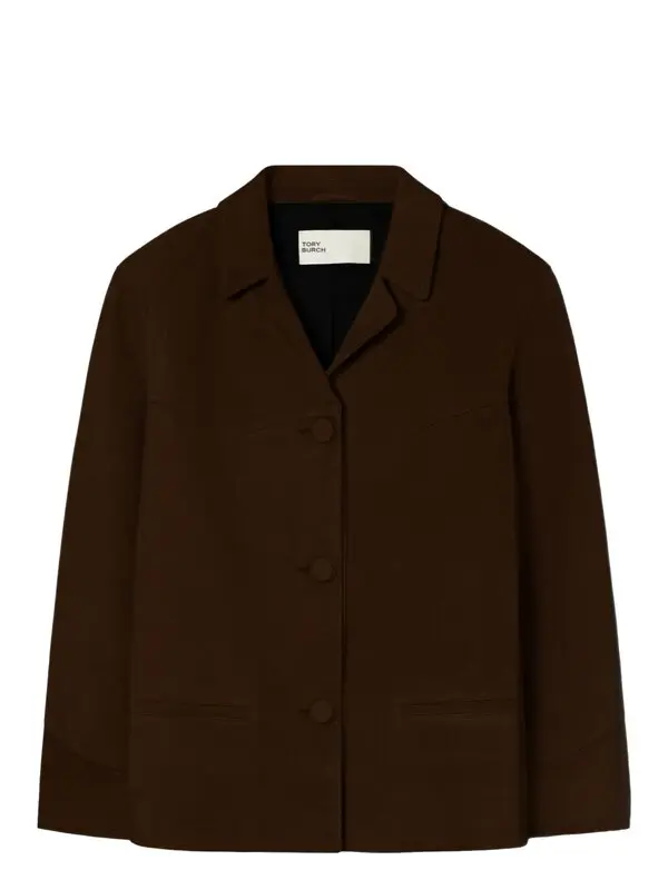 Tory Burch Suede Button-up Jacket - Chocolate