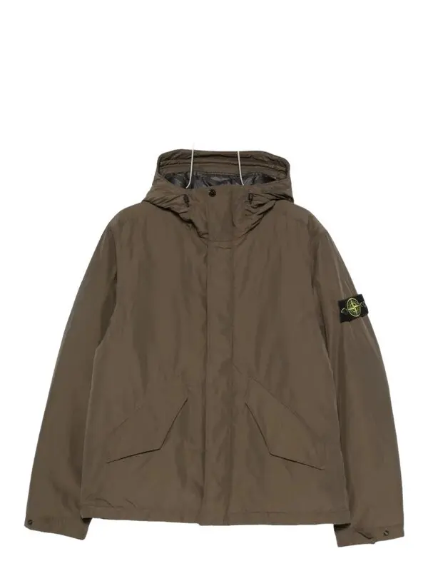 Stone Island Padded Hooded Jacket - Brown