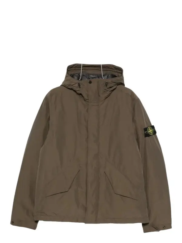 Stone Island Padded Hooded Jacket - Brown