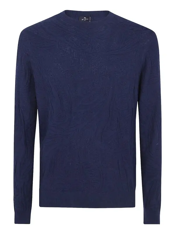 Etro Crew Neck Knitted Pullover - Blue