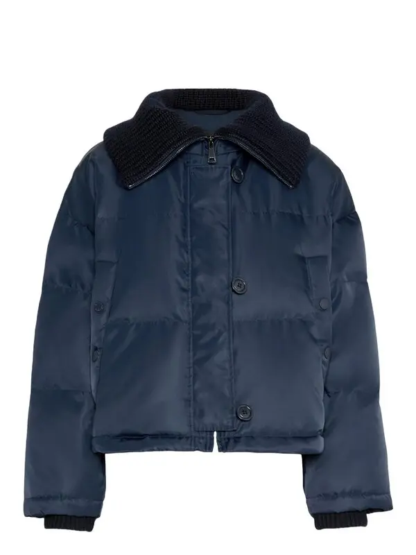 Max Mara Technical Twill Puffer Jacket - Navy Blue
