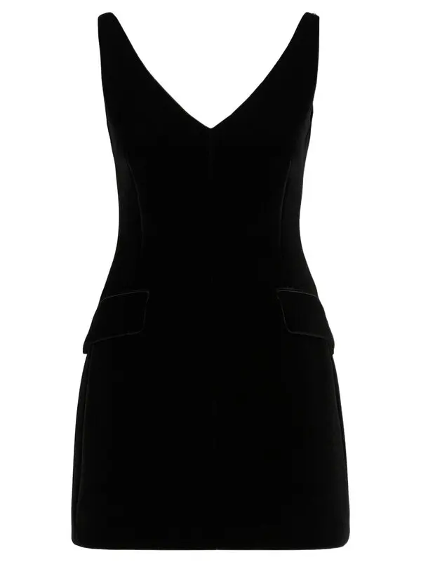 Sportmax Short Sleeveless Velvet Dress - Black