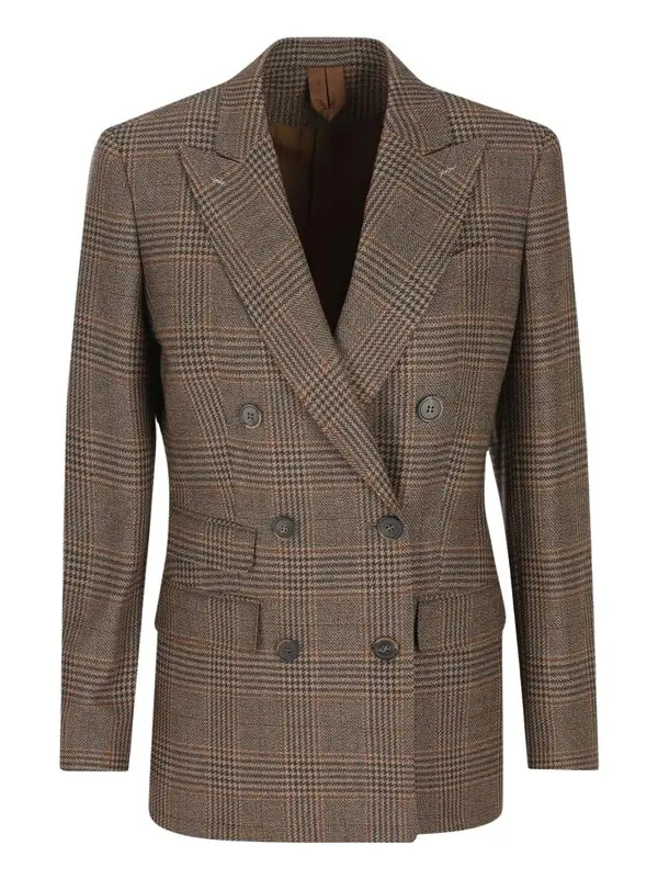 Max Mara Double-breasted Checked Blazer - Black