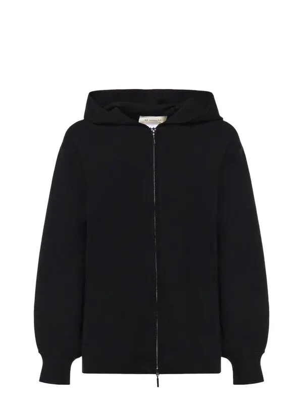 Max Mara Long-sleeve Zip-up Hooded Sweatshirt - Black