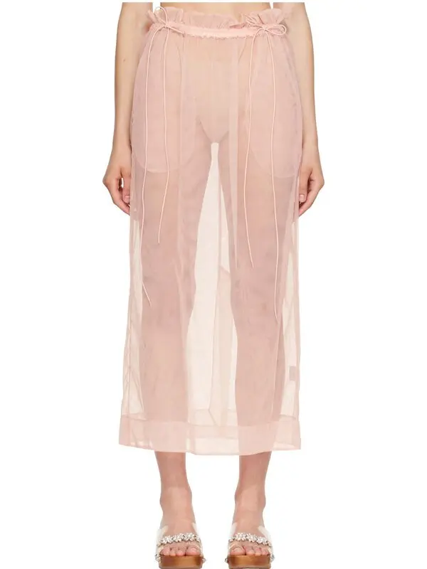 Simone Rocha Tulle Ruffled Maxi Skirt - Pink