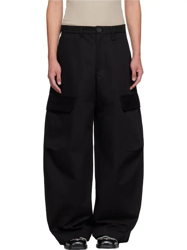 Simone Rocha Balloon Knee Pleat Cargo Pants - Black