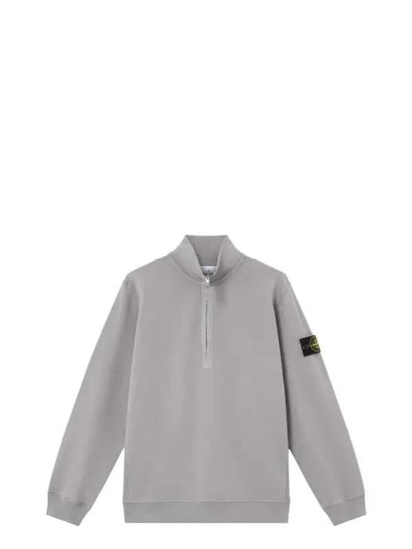 Stone Island Regular-fit Half-zip Sweatshirt With Ribbed Inserts - Grey