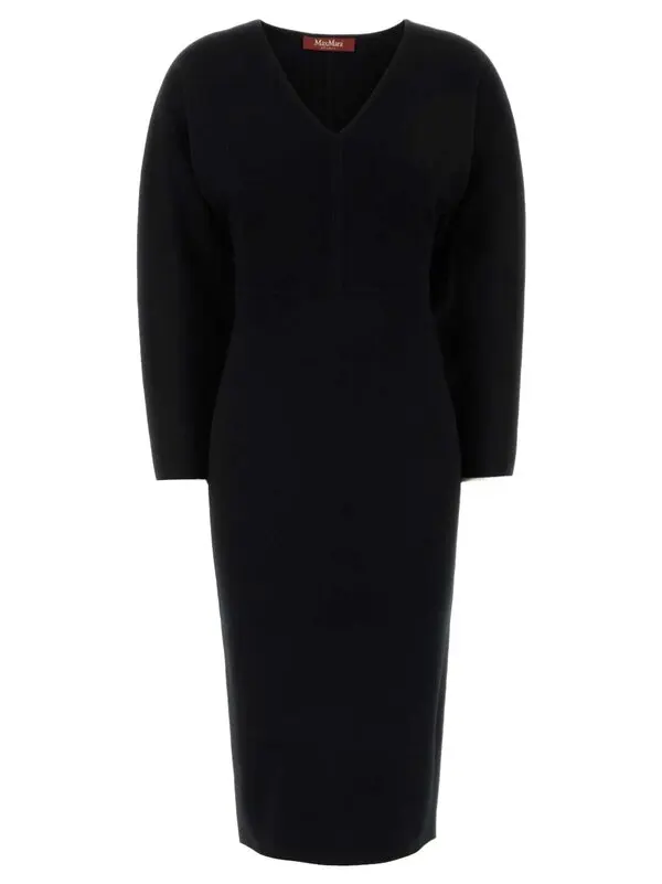 Max Mara Emiro V-neck Midi Dress - Black