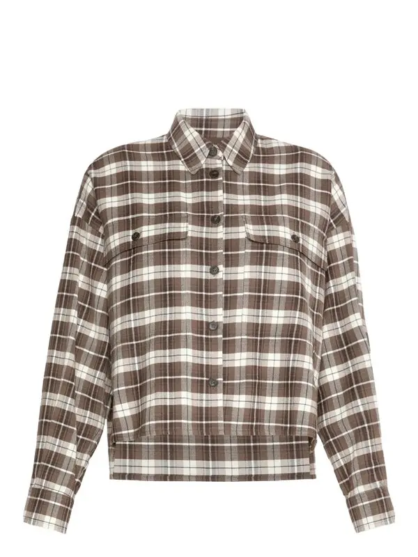 Max Mara Checked Flannel Shirt - Brown