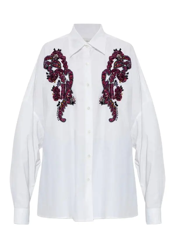 Dries Van Noten Embroidered Cocoon Shirt - White