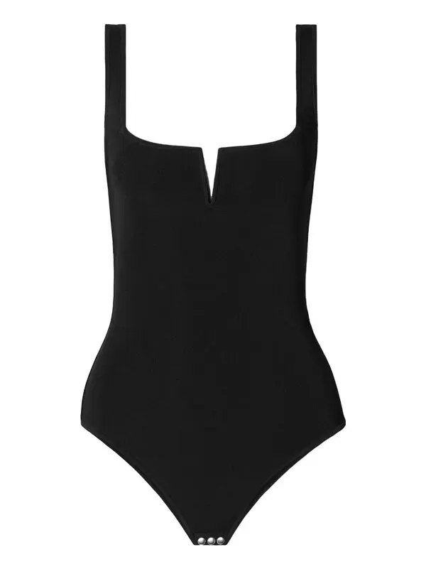 Galvan Freya Stretch-knit Bodysuit - Black
