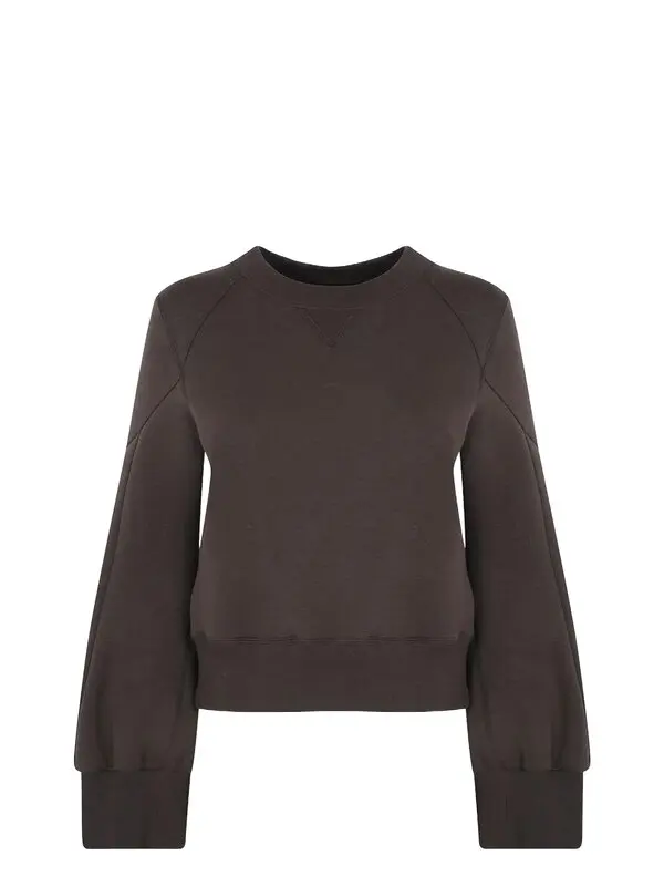 Sacai Raglan Sleeve Balloon Sleeve Sweatshirt - Brown