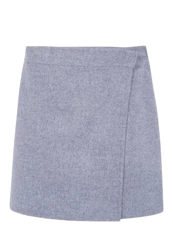 SEMICOUTURE Wrap-design Wool Mini Skirt - Grey