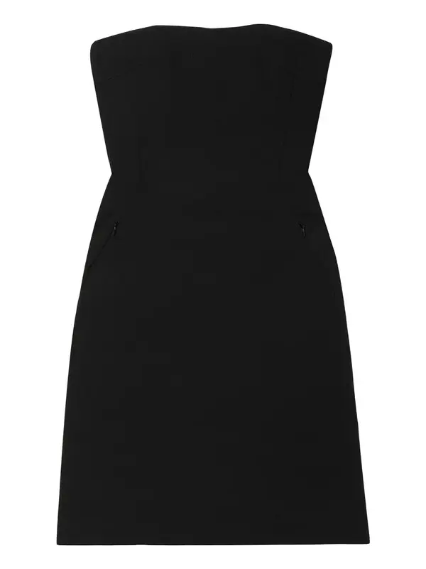 Akris Strapless Wool-blend Crepe Tunic - Black