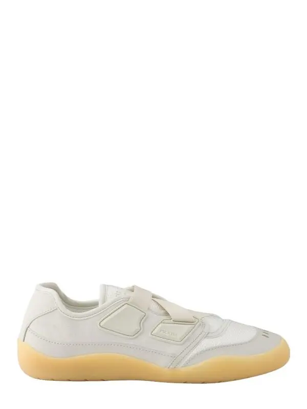 Prada Speedrock Technical Mesh And Leather Sneakers - Crystal
