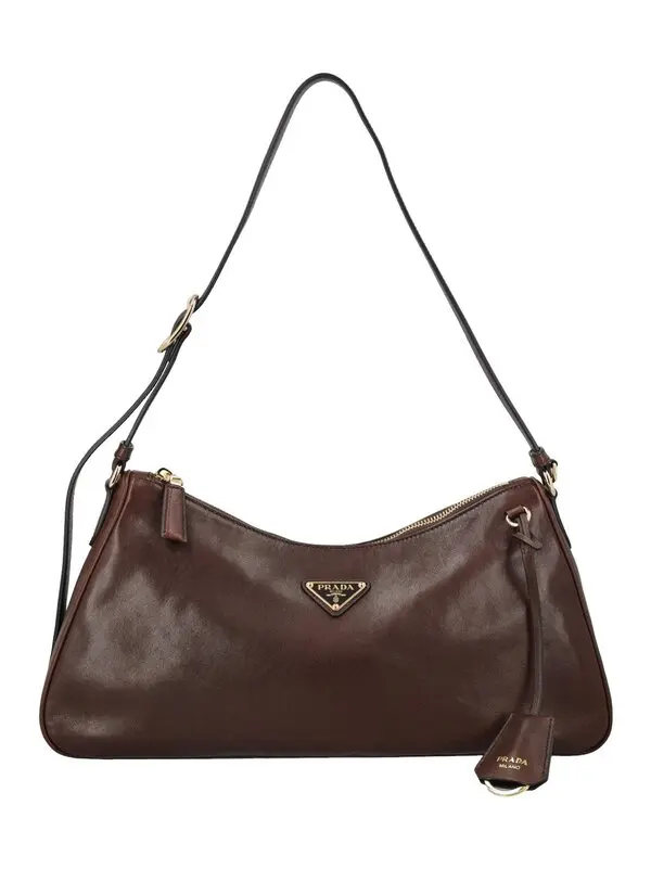 Prada Zippered Shoulder Bag - Black