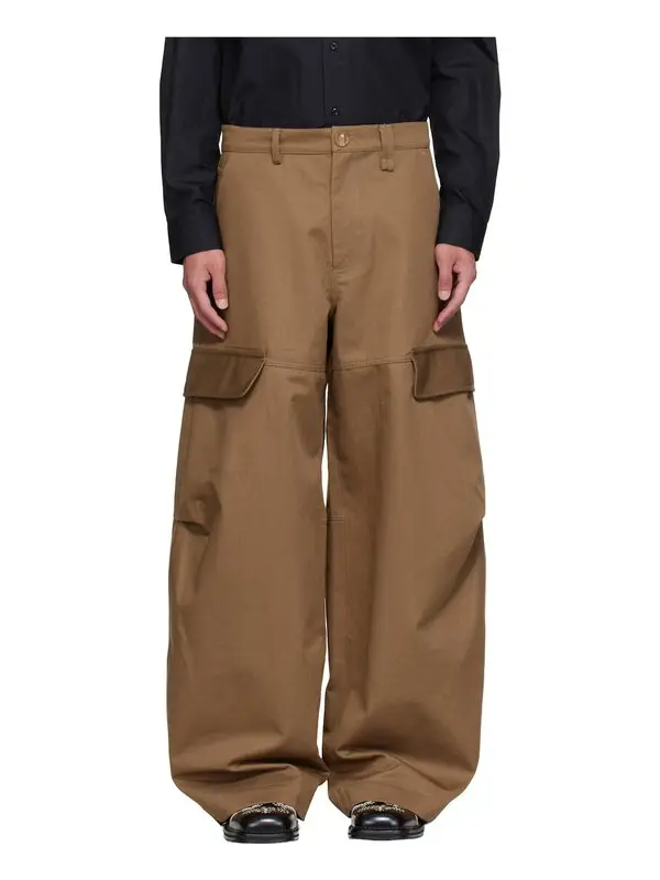 Simone Rocha Balloon Knee Pleat Cargo Pants - Khaki
