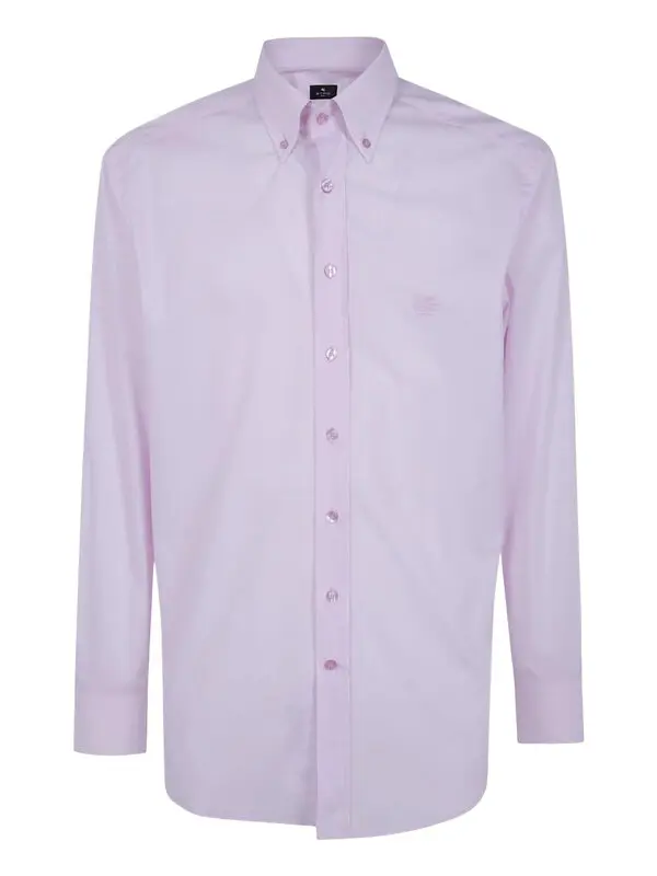 Etro Roma Logo Button-down Shirt - Pink