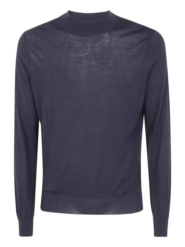 GRAN SASSO Long-sleeved Mock Neck Pullover - Black