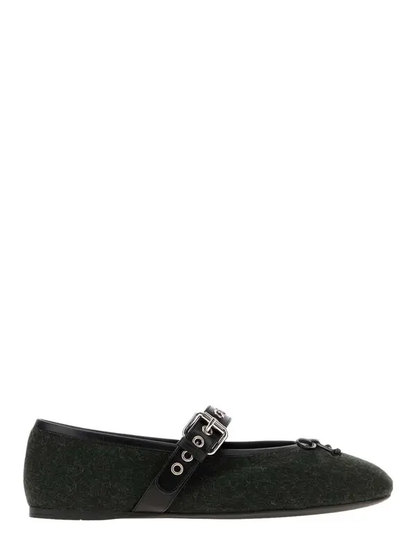 Miu Miu Round-toe Ballet Flats - Green