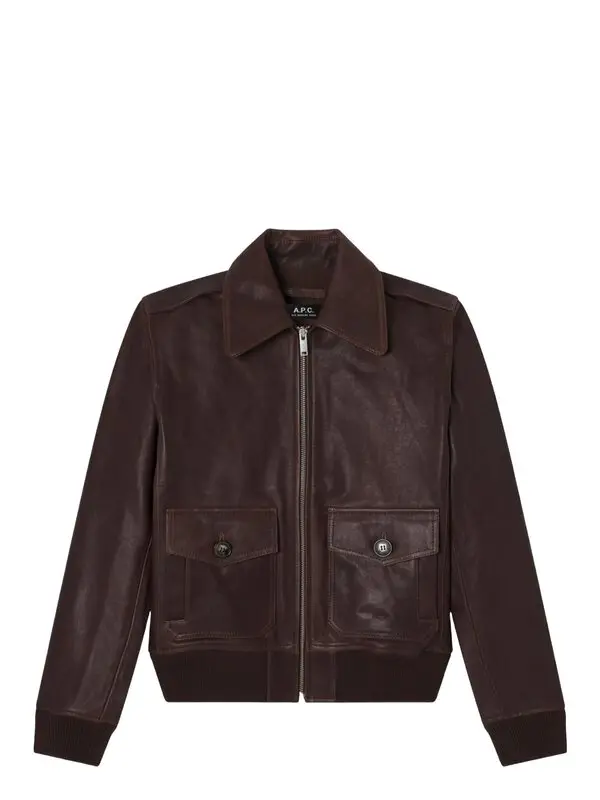 A.p.c. Long-sleeved Zip-front Jacket - Brown