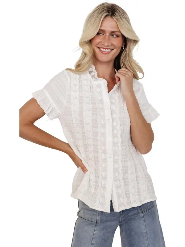 HAYDEN Zara Lace Top - White