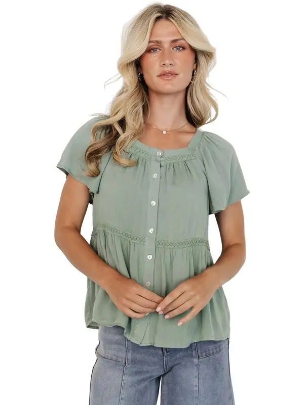 POLAGRAM Unity Button-up Top - Sage