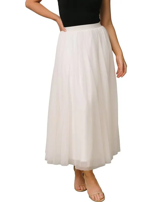 LISTICLE Mila Tulle Skirt - Cream